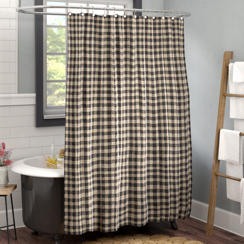 August Grove® 100 Cotton Plaid Single Shower Curtain And Reviews Wayfair